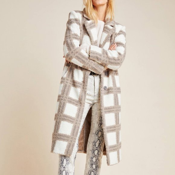 Anthropologie | Jackets & Coats | Anthropologie Beige And White ...
